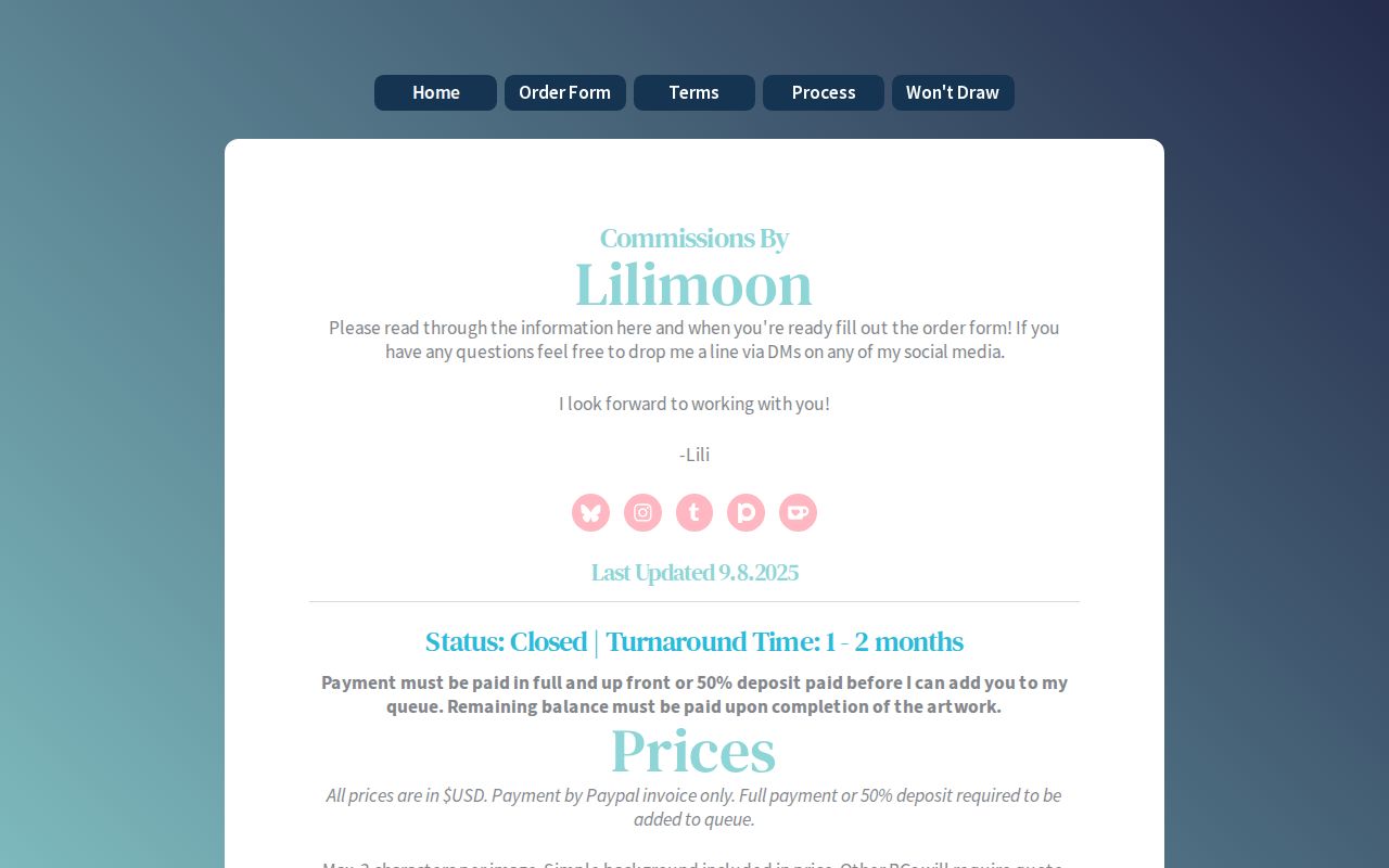 Commissions by Lilimoon